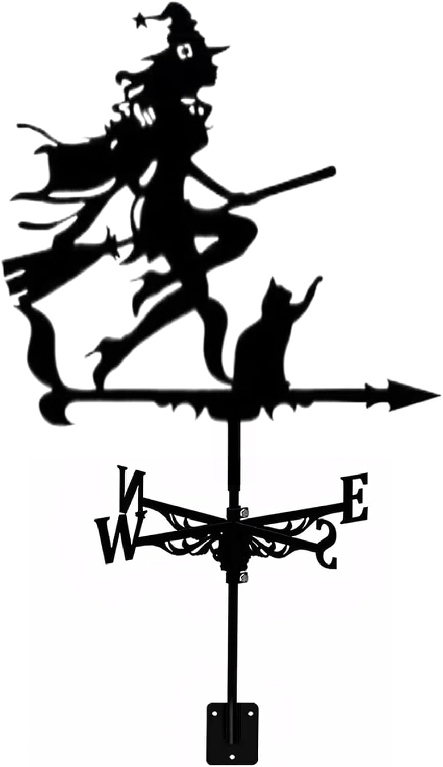 Witch Weathervanes, 55cm/21.7inch Metal Witch Weather Vane for Roof ...