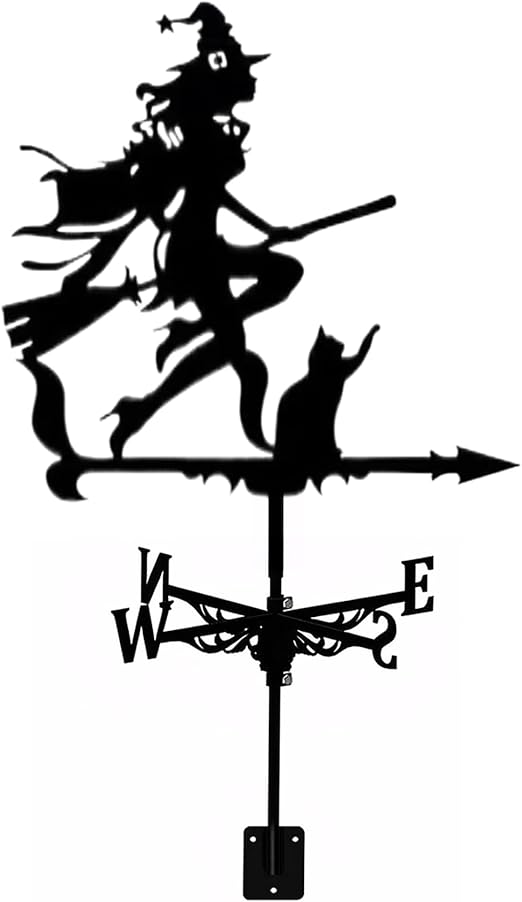 Witch Weathervanes, 55cm/21.7inch Metal Witch Weather Vane for Roof ...