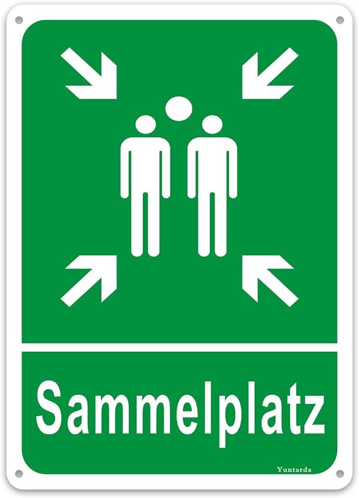 Sammelplatz Schild,Alu 20X30cm Sammelstelle Sammelpunkt Schild mit ...