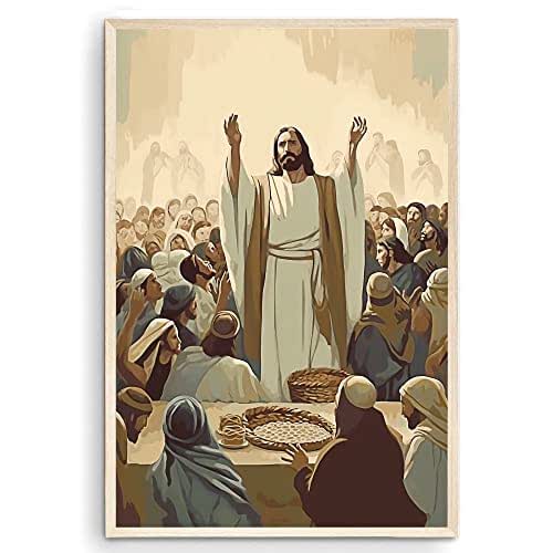 Amazon.com: Jesus Feeds the 5000, 5 Loaves of Bread and 2 Fish, Feeding ...