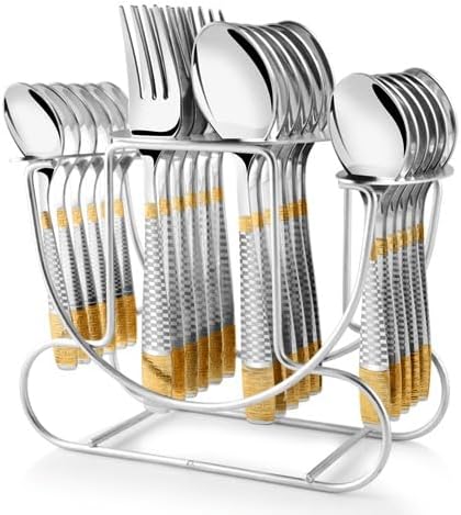 Aric-Stainless Steel Spoon Cutlery Stand for Dining Table Kitchen ...
