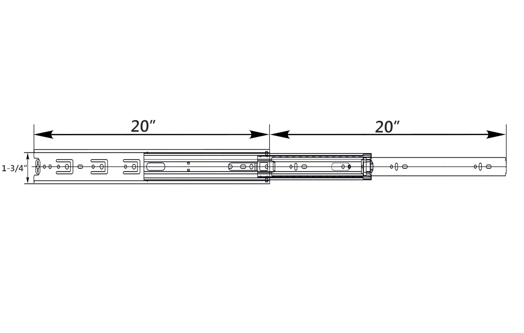 Snapklik.com : Berta (10 Pairs) 20 Inch Ball Bearing, Side Mount Heavy ...