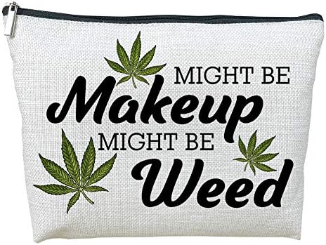 Amazon.com: Makeup Cosmetic Marijuana Bag For Women - Might Be Makeup ...
