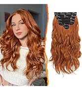 Amazon.com : BARSDAR Ginger Copper Clip in Hair Extensions - 20 Inch ...
