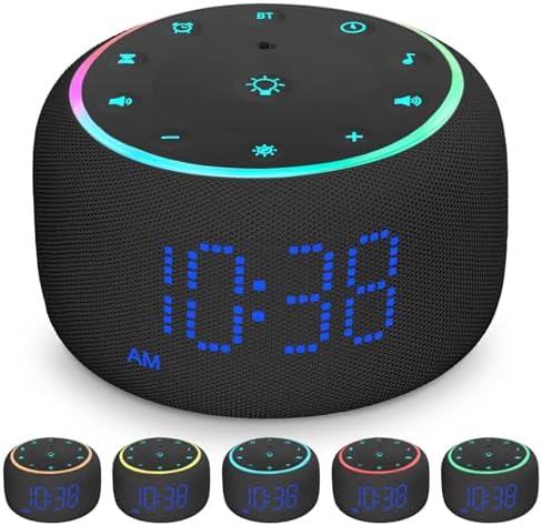 Amazon.com: White Noise Machine Alarm Clock for Bedrooms - 5W Stereo ...