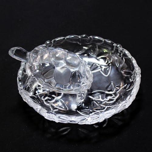 Buy VELVETEARTH ® Glass Turtle with Beautiful Bowl Plate | Fengshui ...