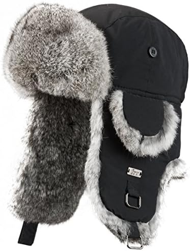 Amazon.com: frr B-52 Aviator Hat with Rabbit Fur : Clothing, Shoes ...