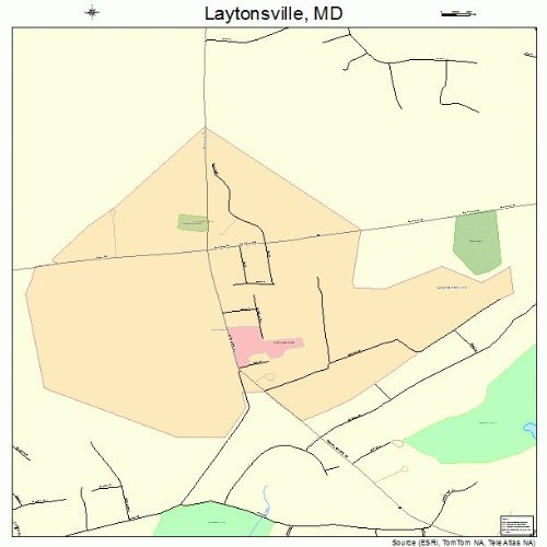 Amazon.com: Large Street & Road Map of Laytonsville, Maryland MD ...