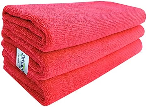 SOFTSPUN Microfiber Cloth - 3 pcs - 40x40 cms - 340 GSM Red - Thick ...
