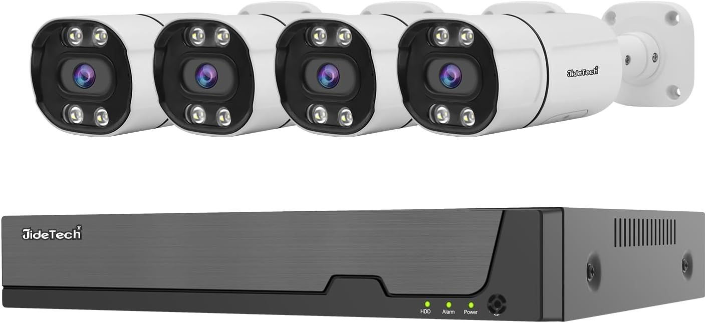 Amazon.com : JideTech 5MP POE Security Camera System, 4pcs 5MP POE ...
