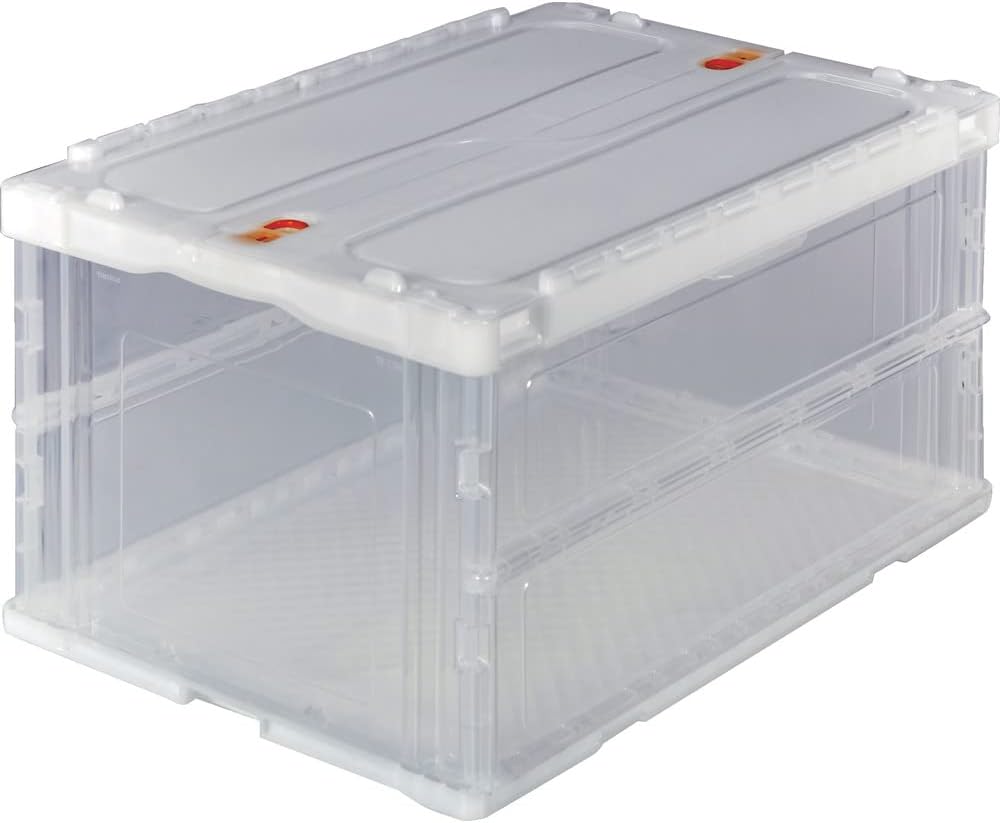 Amazon.co.jp: トラスコ中山(TRUSCO) 薄型折りたたみコンテナ 75L スライドロックフタ付 透明 TR-C75B-TM 収納ケース 収納ボックス : DIY・工具・ガーデン