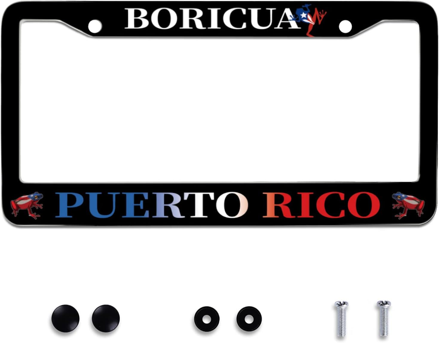 Amazon.com: Boricua Puerto Rico Flag Frog Personalise License Plate ...