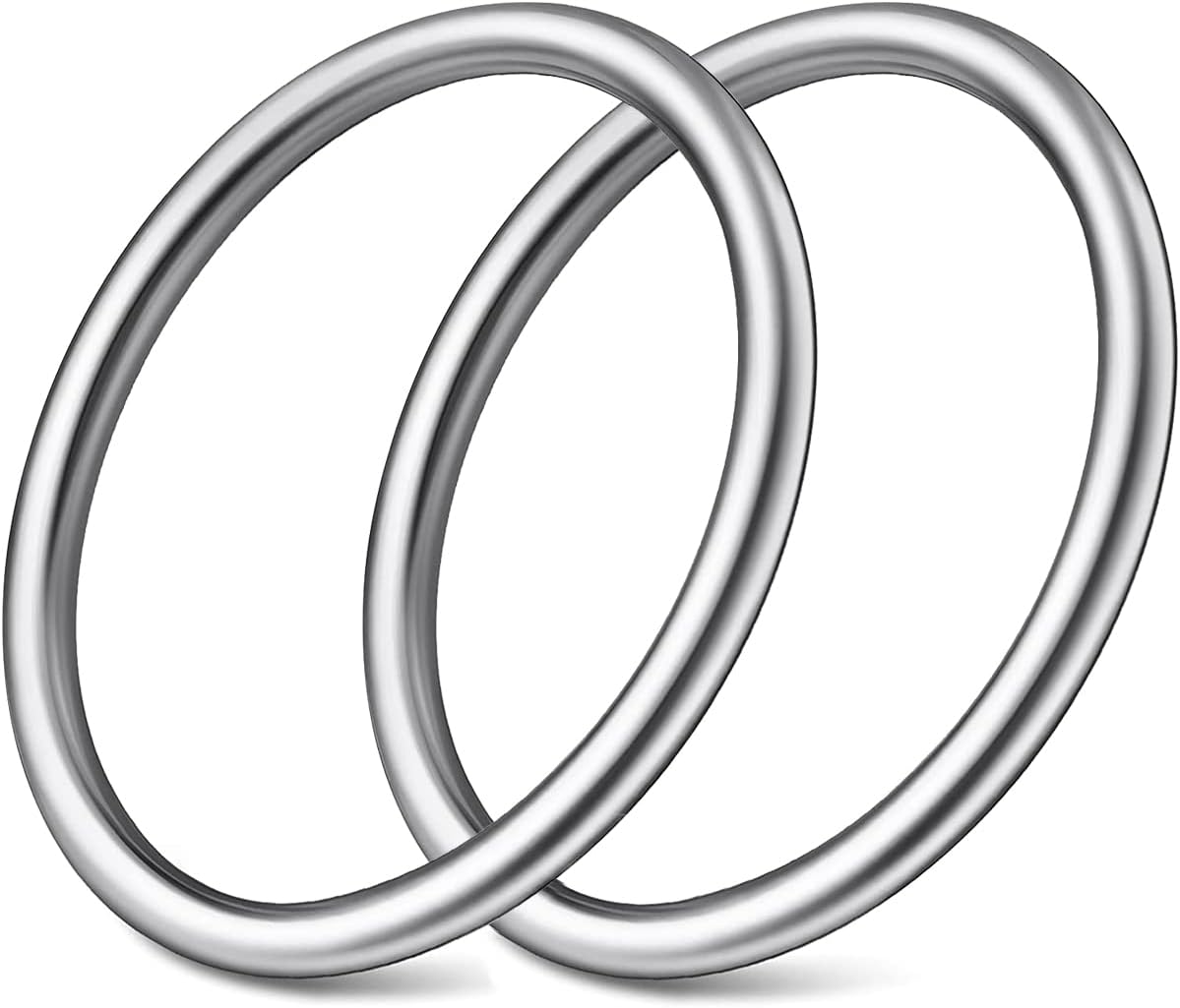 Amazon.com: Strapworks Large Nickel Plated Metal O-Rings - Heavy Duty ...