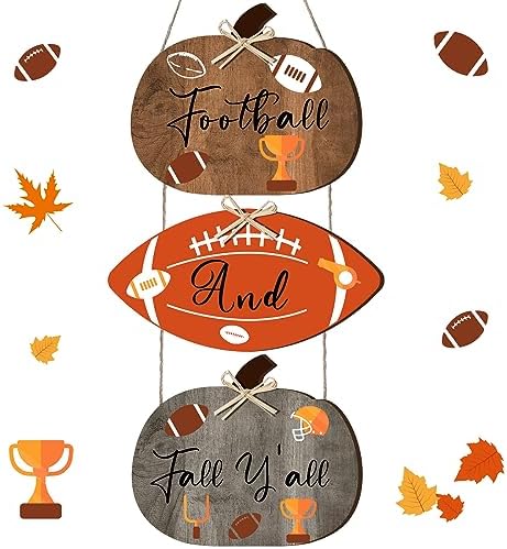 Amazon.com: Fall Sign Football Hanging Decor Football Fall Hanging Sign ...