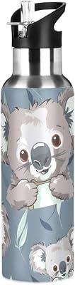 Amazon.com: Koala Water Bottle Kids Koala Bottle with Straw Lid ...