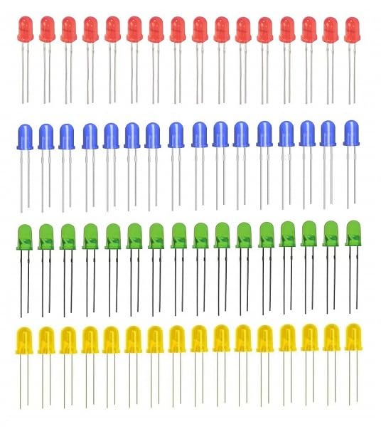 AVS COMPONENTS 5mm Round Diffused Combo Color LED Light Bulb Lamp Light ...