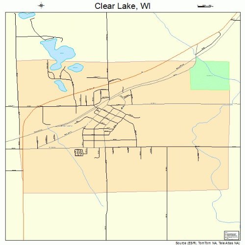Amazon.com : Large Street & Road Map of Clear Lake, Wisconsin WI ...