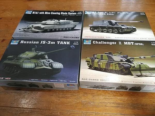 Amazon.co.jp: トランぺッター 172 ロシア JS-3m タンク M1A1 エイブラムス チャレンジャーII コソボ シュ ...