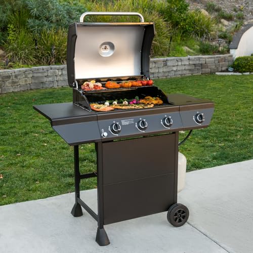 Nexgrill 3-Burner Propane Gas Grill with Side Burner, 52,000BTUs, 418 ...