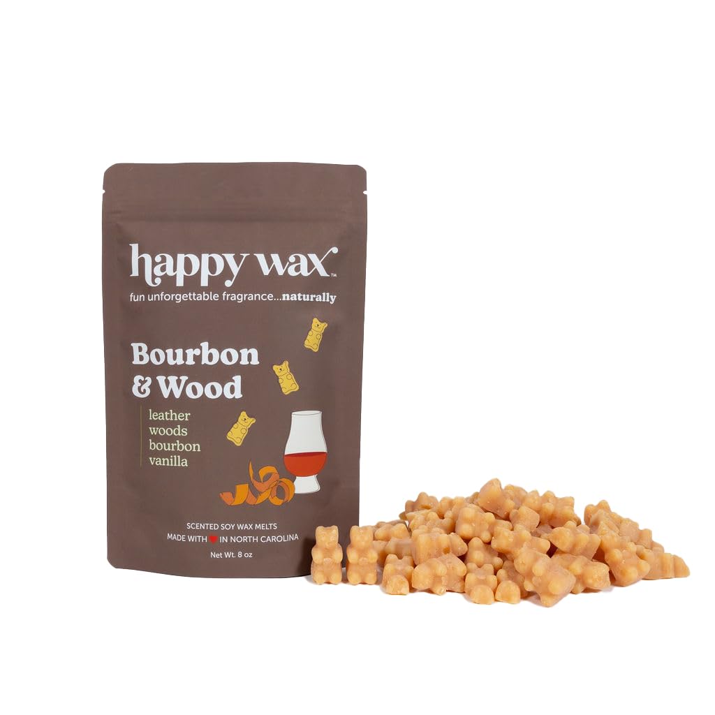 Amazon.com: Happy Wax Bourbon & Wood Scented Bear Wax Melts - Natural ...