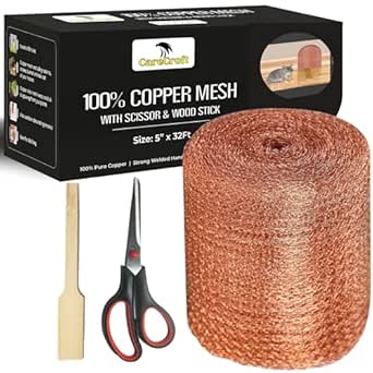 Amazon.com: Copper Mesh Rodent Control Kit (5 in x 32 ft), Rust Proof ...