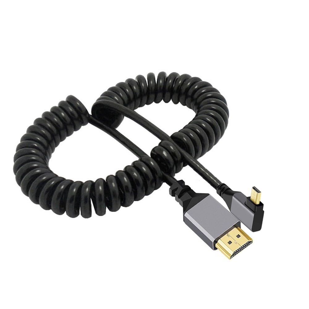 Amazon.com: cablecc 4K 60hz Micro HDMI 2.0 Male to HDMI Male Right ...