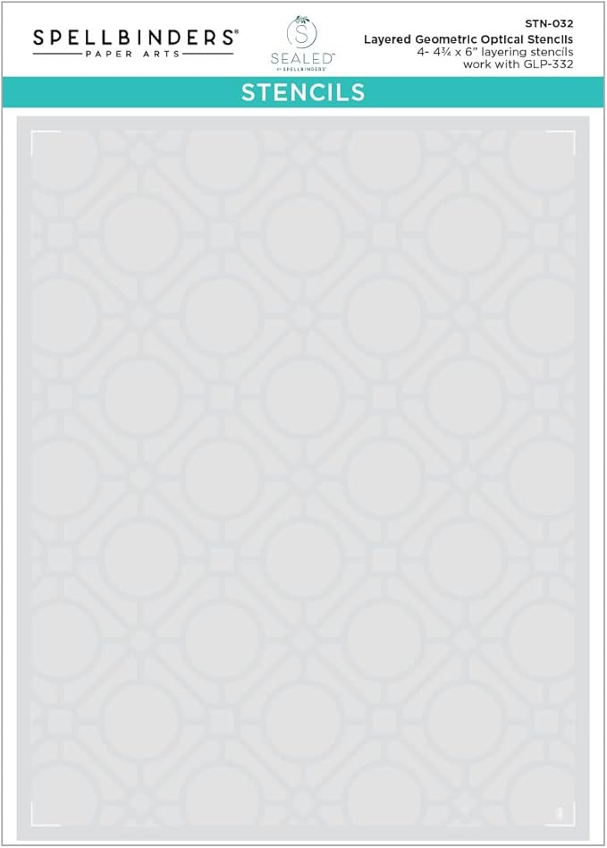 Amazon.com: Spellbinders Layered Geometric Optical Stencils, ONE