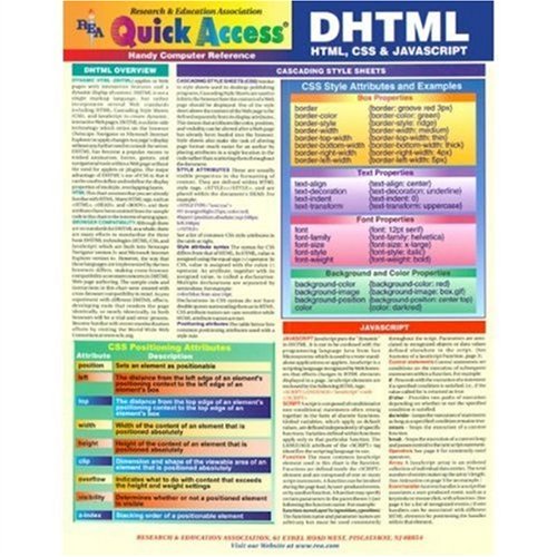 Buy Dhtml Quick Access (Quick Access Reference Charts) Book Online at ...