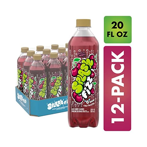 Splash Fizz, Black Cherry Flavored Sparkling Water, Zero Sugar, with ...