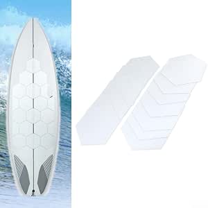 Amazon.com: 22pcs Surfboard Clear Deck Grip Pad - Waxless Hexagon ...