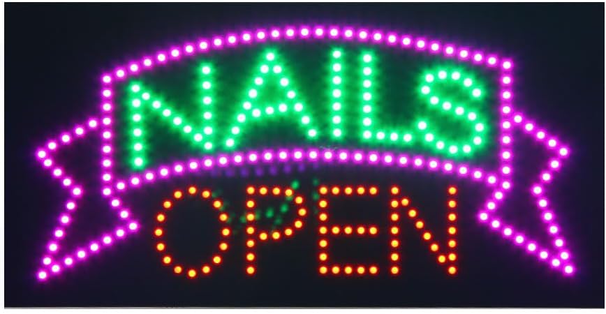 Amazon.com: LED Nails Sign for Business, Super Bright LED Open Sign for ...