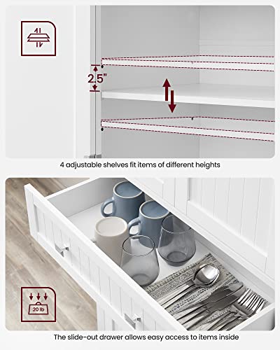 Snapklik.com : VASAGLE Kitchen Pantry Storage Cabinet - 71.9 Inch Tall ...