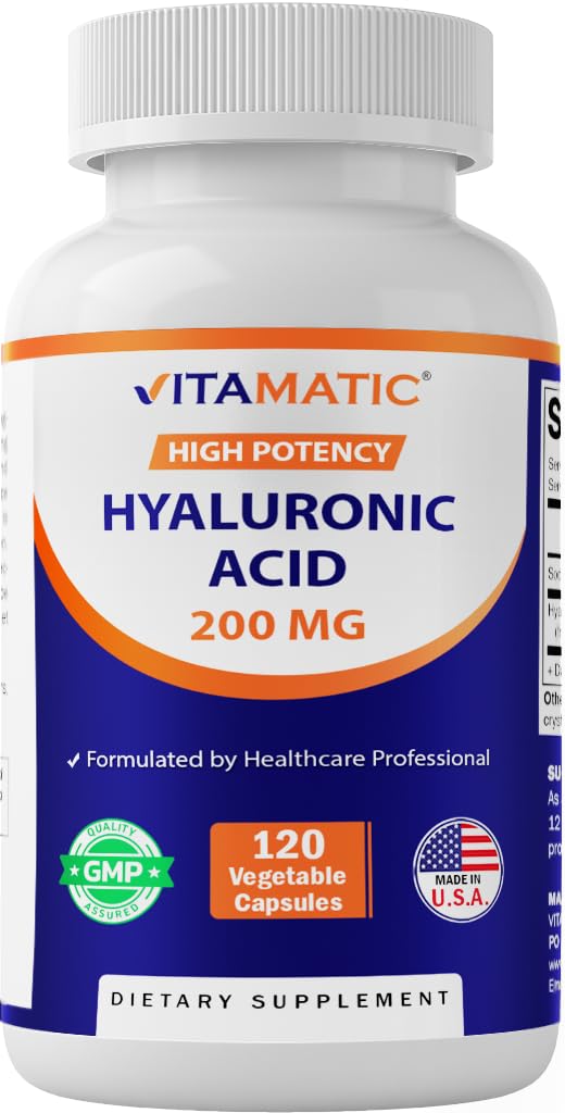 Amazon.com: Vitamatic Hyaluronic Acid Supplements 200mg - Supports ...