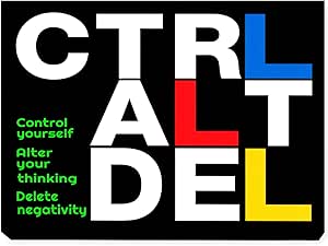 Amazon.com: Ctrl Alt Del Quote Wall Art Canvas,Control Yourself-Alter ...