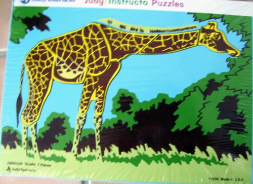 Judy Instructo Wood 6 Piece Jigsaw Giraffe Puzzle: 0089863060253 ...