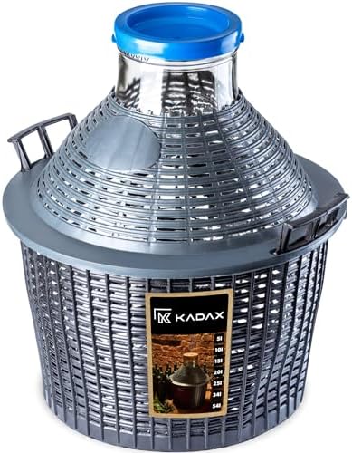 KADAX Glass Demijohn 10L, Transparent Carboy with Wide Opening and ...