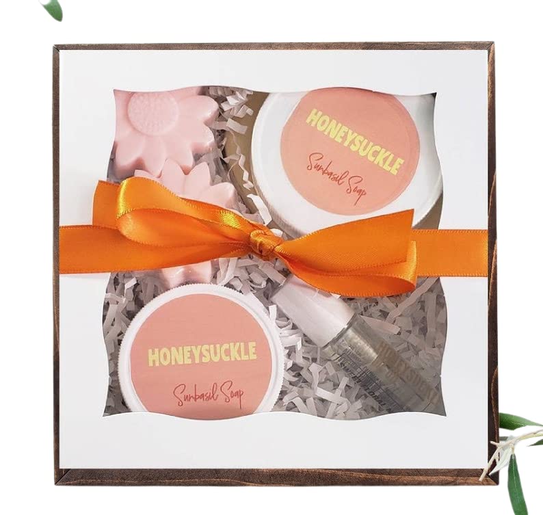 Amazon.com: Sunbasil Soap Mother's Day Spa Gift Box. Honeysuckle Pampering Bath and Body Basket ...