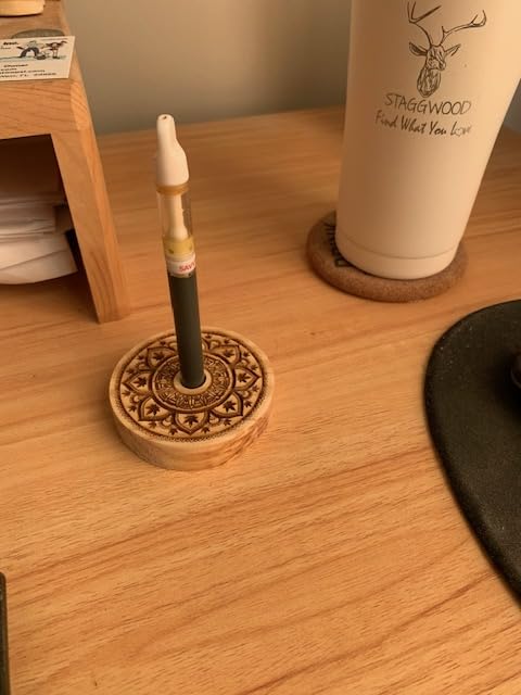 Amazon.com: Vape Pen Holder - 3" Round with Mandala- Solid Wood, 3/4 ...