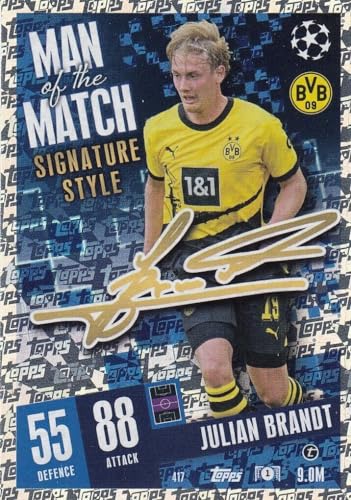 Topps Match Attax 2023 2024 Julian Brandt Man Of The Match Signature ...