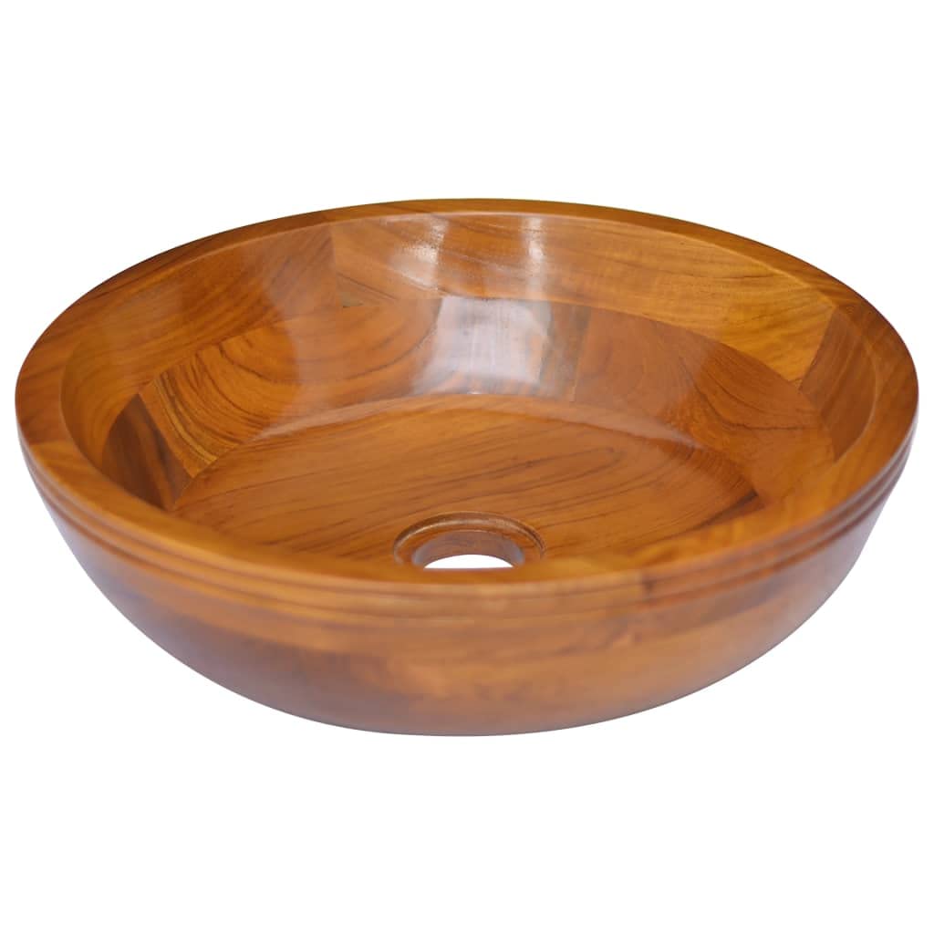 Amazon.com: vidaXL Teak Solid Wood Basin - Fine Sanded Brown Wood Sink ...