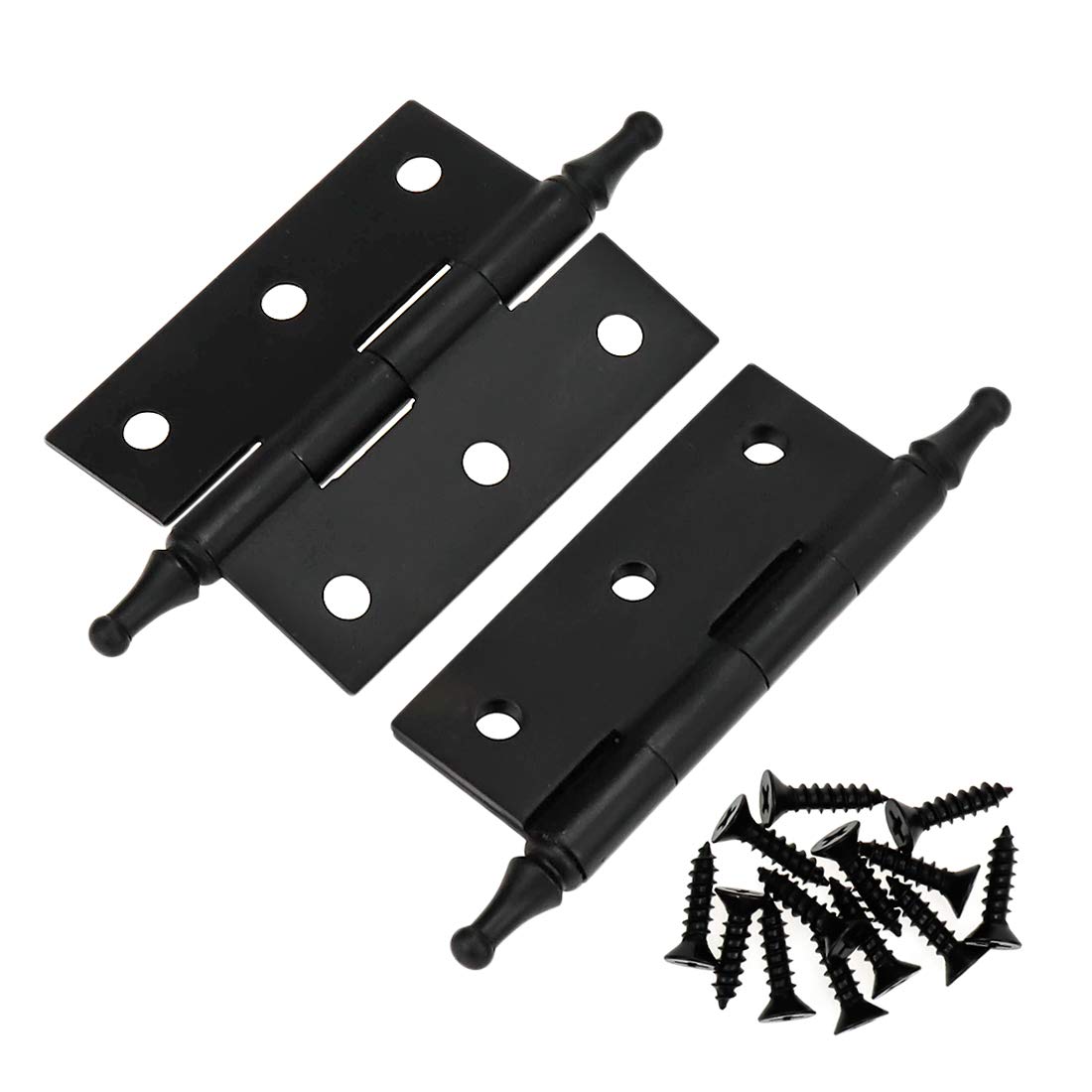 LC LICTOP 2 Inch Black Pure Brass Hinges Crown Head Butt Hinges for ...