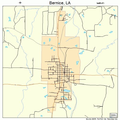 Amazon.com: Large Street & Road Map of Bernice, Louisiana LA - Printed ...