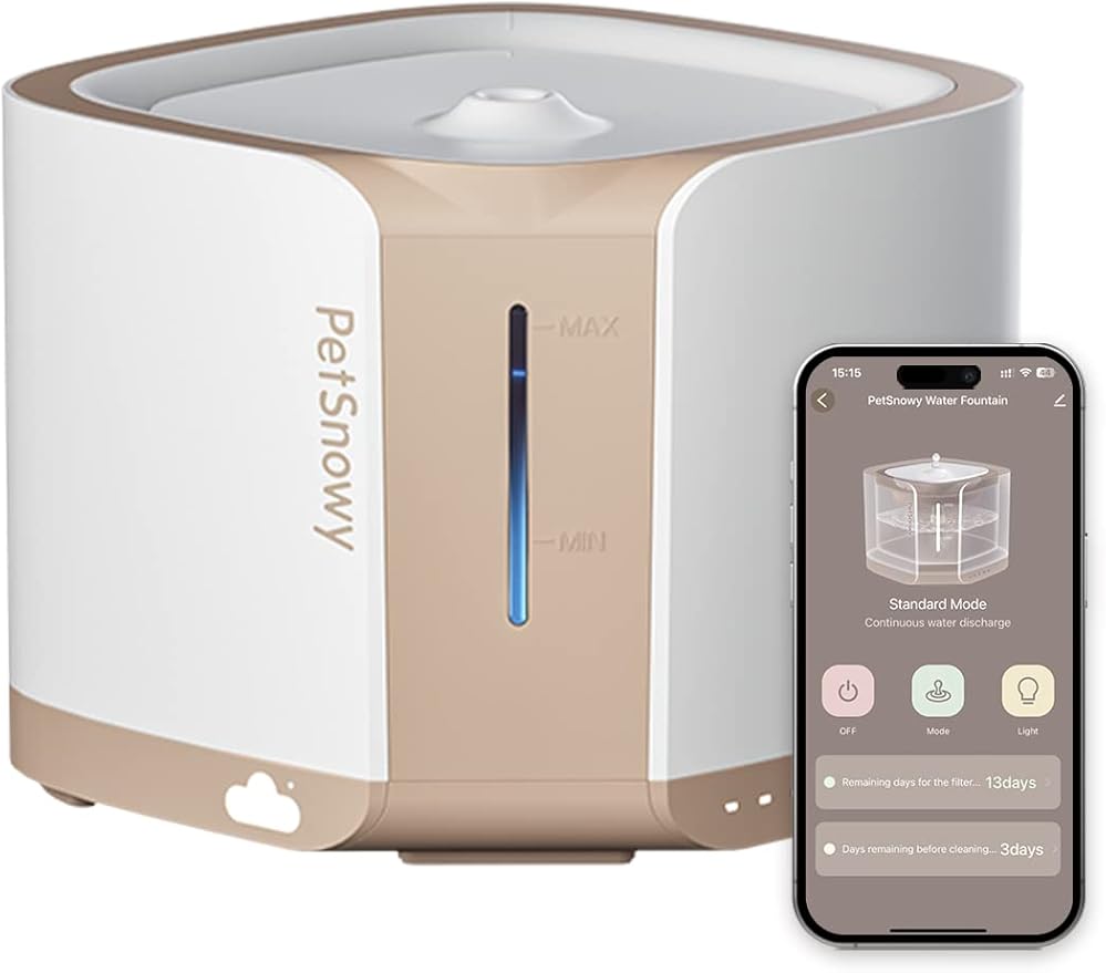 Amazon.com : PetSnowy Snow+ Cat Water Fountain with Safe-Sip Pump, 68oz ...