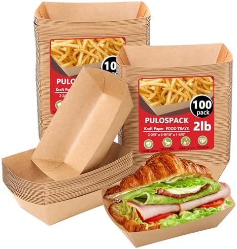 Amazon.com: MotBach 100 Pack Colorful 2Lb Paper Food Boat Trays ...