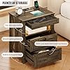 Amazon.com: TAGELIER Nightstand with Gun Drawer, Farmhouse Bedside ...
