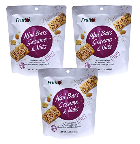 Amazon.com : All Natural Fruit Mini Nuts Bars 3.18 oz (Sesame, 3 Packs ...