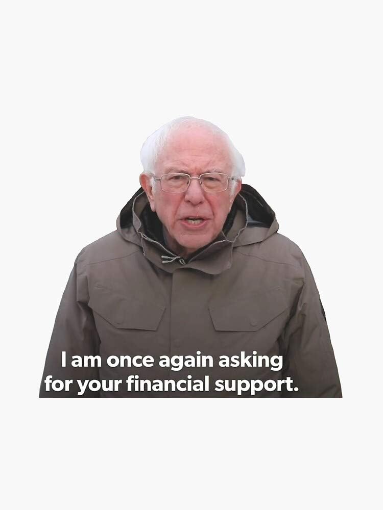 Amazon.com: Bernie Sanders Financial Support meme Vinyl Decal Bumper ...