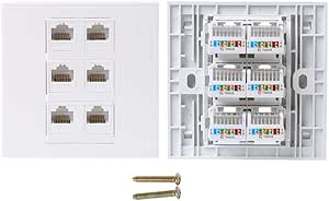 Amazon.co.jp: 86 Type Computer Socket Panel CAT5E Network Module RJ45 ...