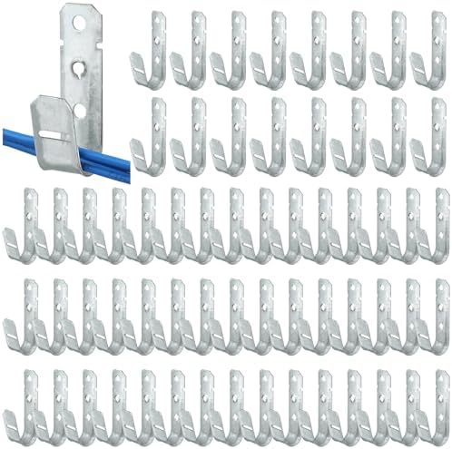 Gisafai Cable Support J-Hook, 3/4 Inch Metal Garage Hooks for Hanging ...