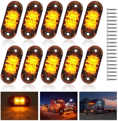 Pulchra 10 Pack LED Side Marker Lights, 12-24V Trailer Side Light ...